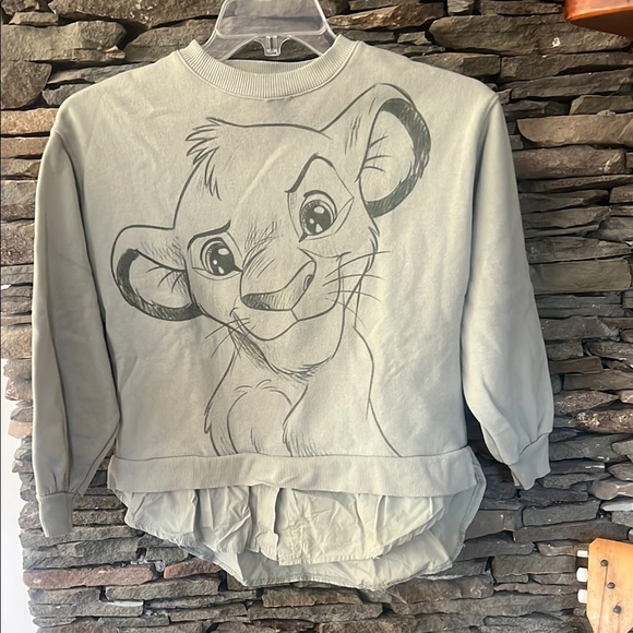 Zara | Shirts & Tops | Green Kids Sweatshirt With Simba From Disney ...